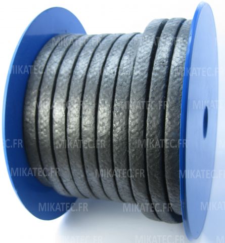 Tresse graphitée PTFE 10 x 10 mm - bobine complète