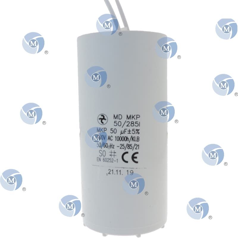 Condensateur permanent 50 µF à câble pour moteur électrique ou pompe