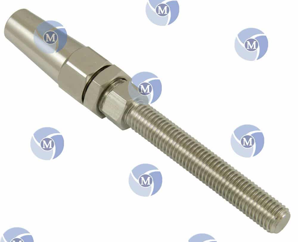 Embout fileté à sertissage manuel rapide M10 Ø 6mm Gauche (Inox)