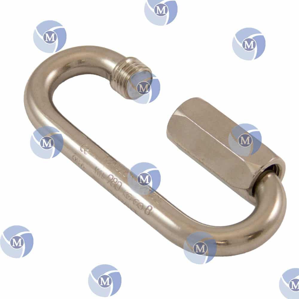 Maillon rapide à grande ouverture Ø 8mm (Inox)