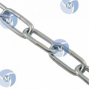 Carton 25m de chaîne droite à maillon long Ø 4,5mm (Acier Zingué)